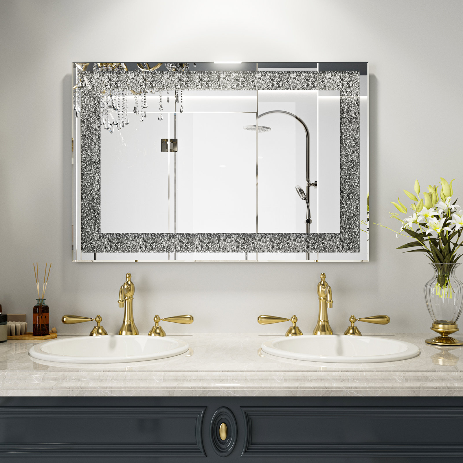 Mercer41 Merrissa Glass Rectangle Wall Mirror | Wayfair