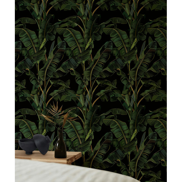 Lark Manor™ Banana Leaves Wallpaper Bryelle Peel & Stick Tropical ...