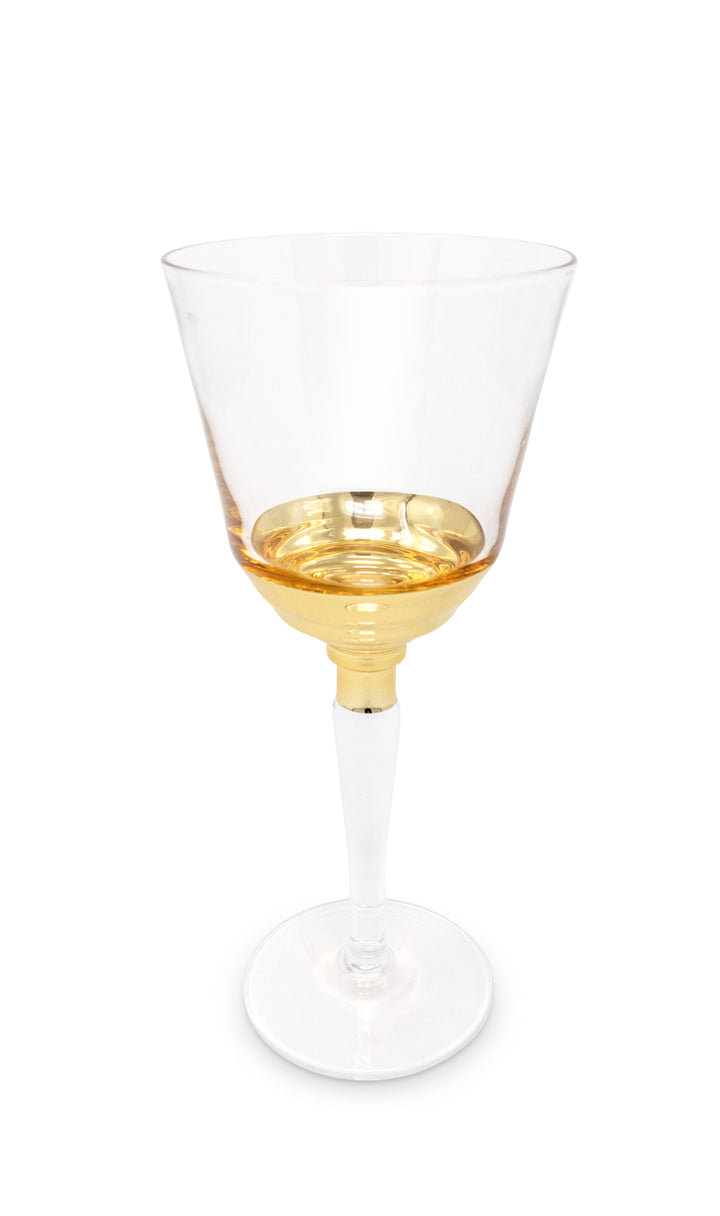 Everly Quinn Wine glass gold bottom, 6Pc | Wayfair