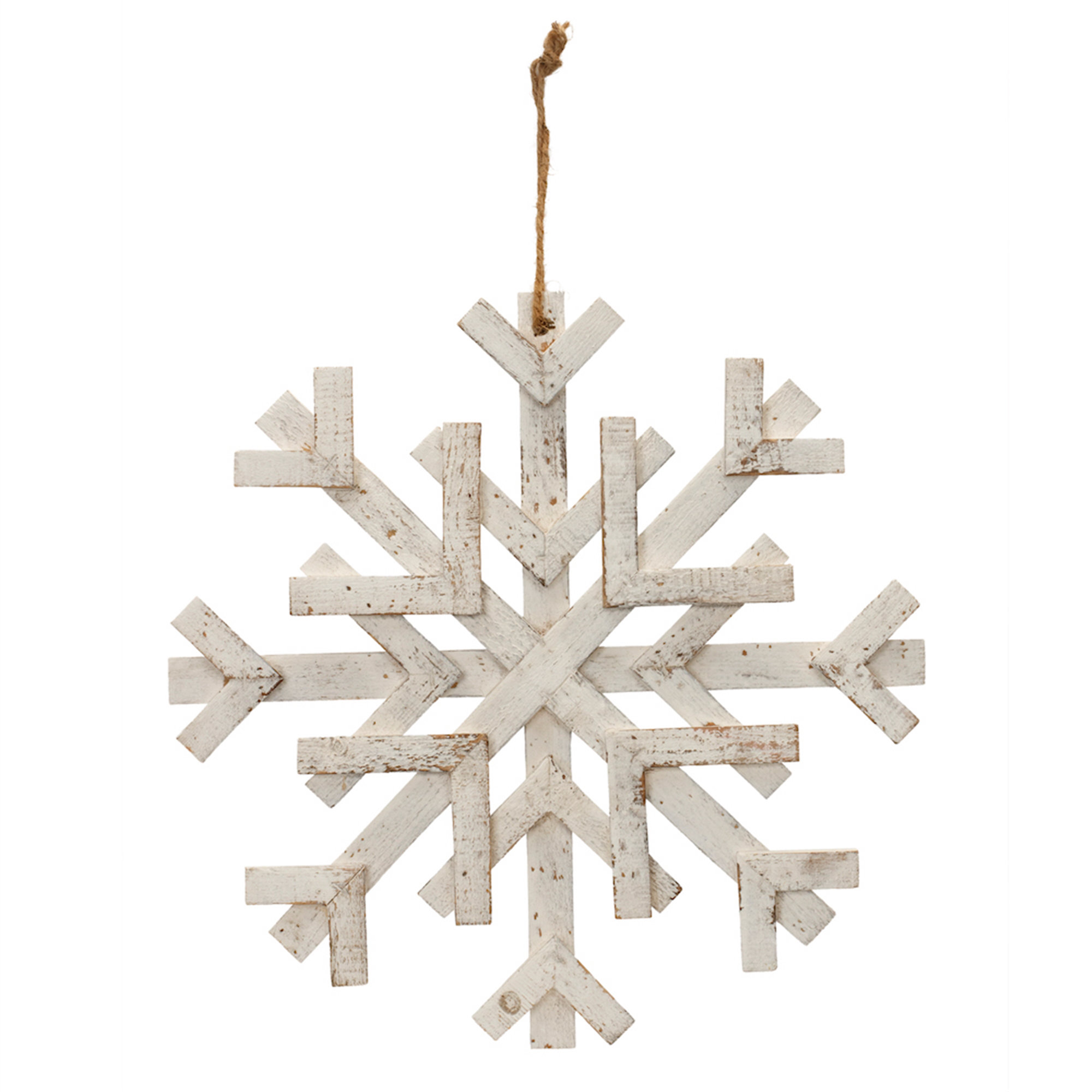 The Holiday Aisle® Distressed Fir Wood Snowflake 16"D | Wayfair