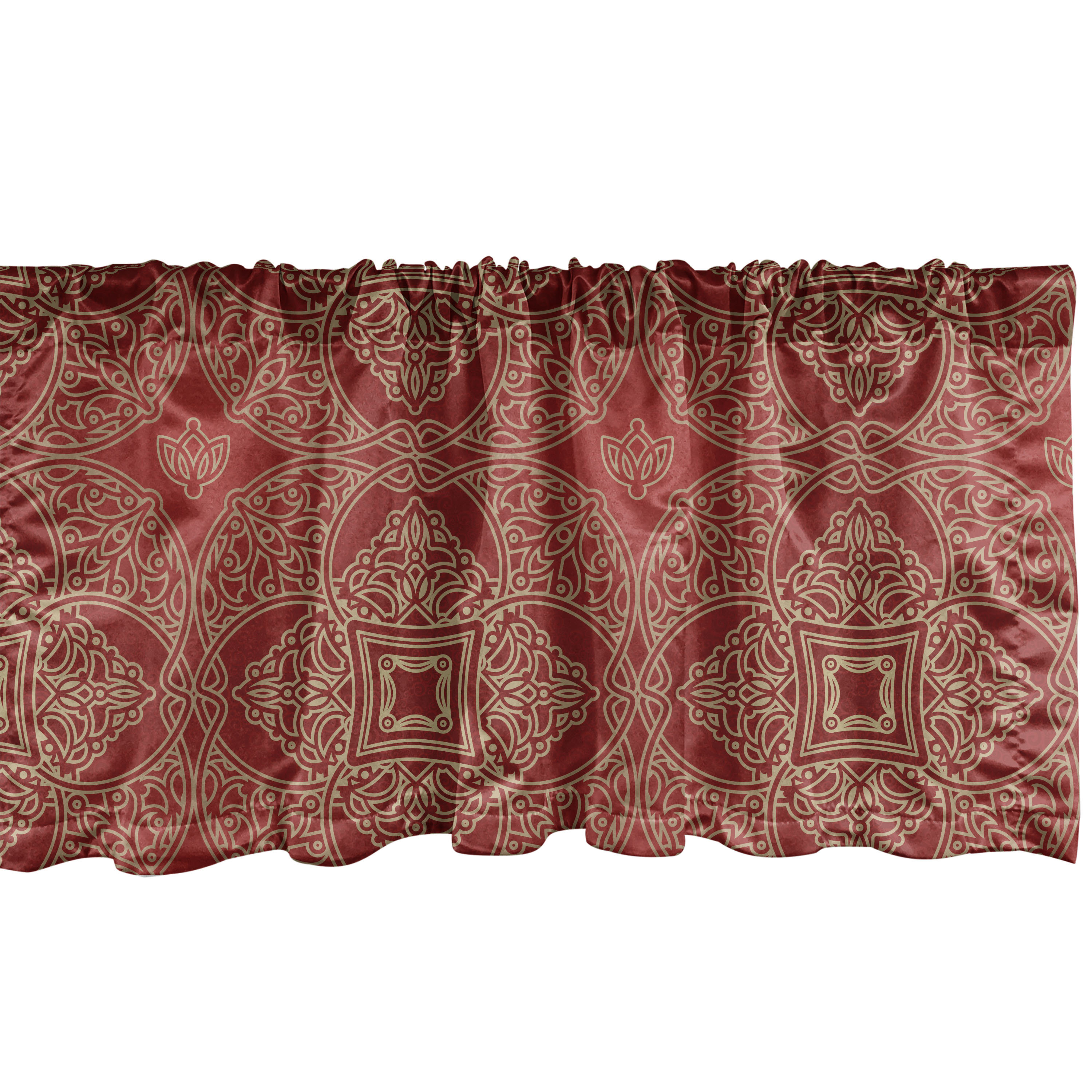 Ambesonne Oriental Valance Pack of 2 Motif Vermilion Camel and Tan ...