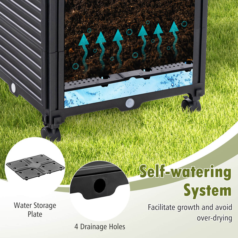 Winston Porter 1 Pcs Raised Garden Bed Tomato Cage Planter Box With Pe ...