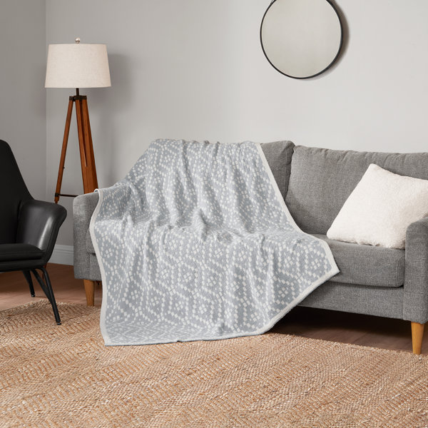 Lucky Brand Jacquard Reversible Soft & Cozy Throw Blanket - 50" x 70 ...