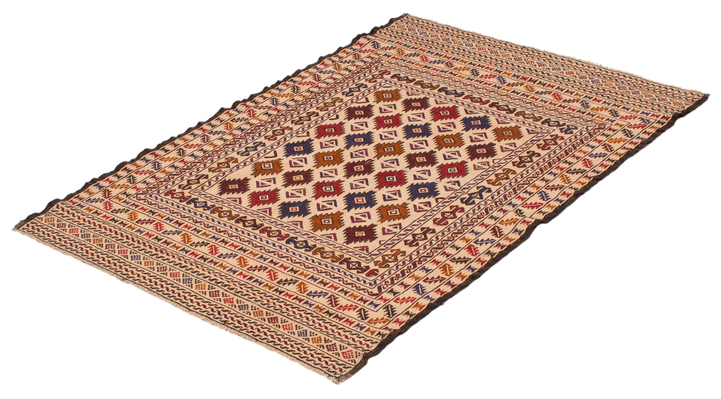 Isabelline Shiravan Ivory Tapestry Kilim 4''3" X 6''1" | Wayfair