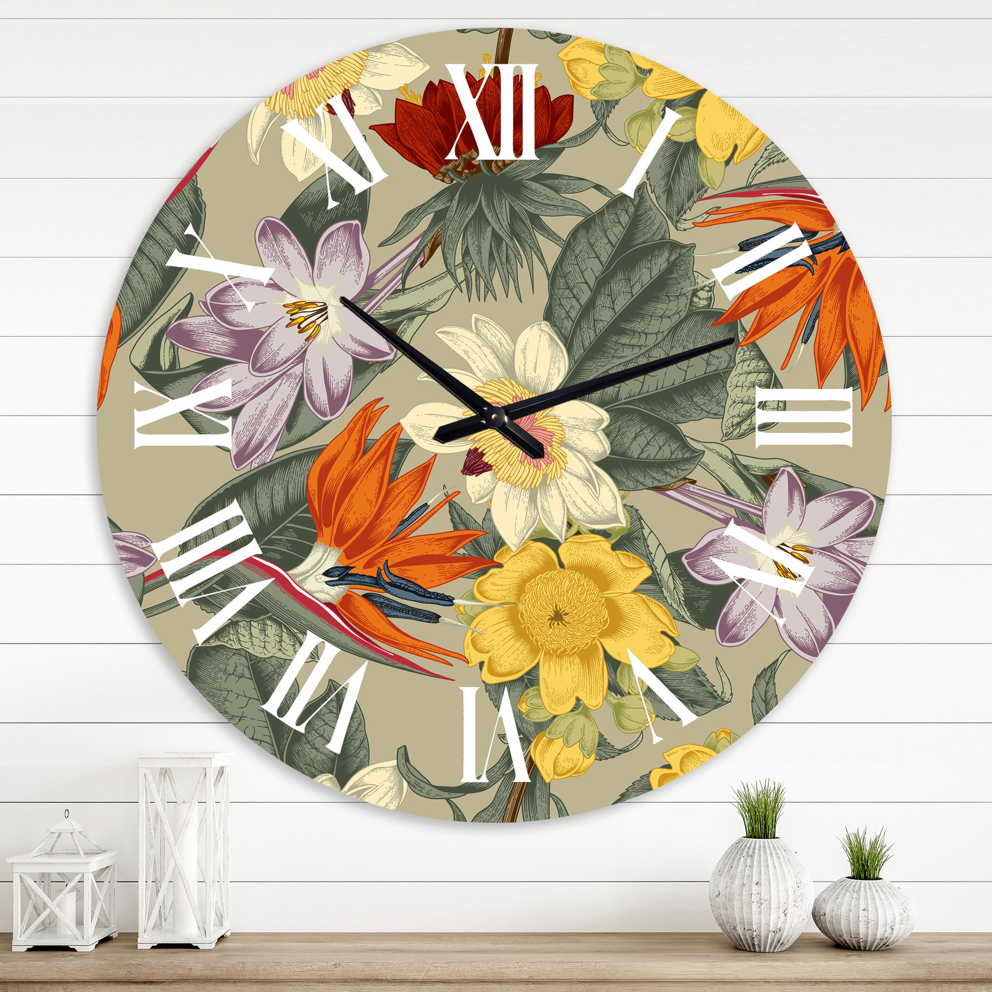 East Urban Home Vintage Exotic Flowers In Orange and Yellow ...