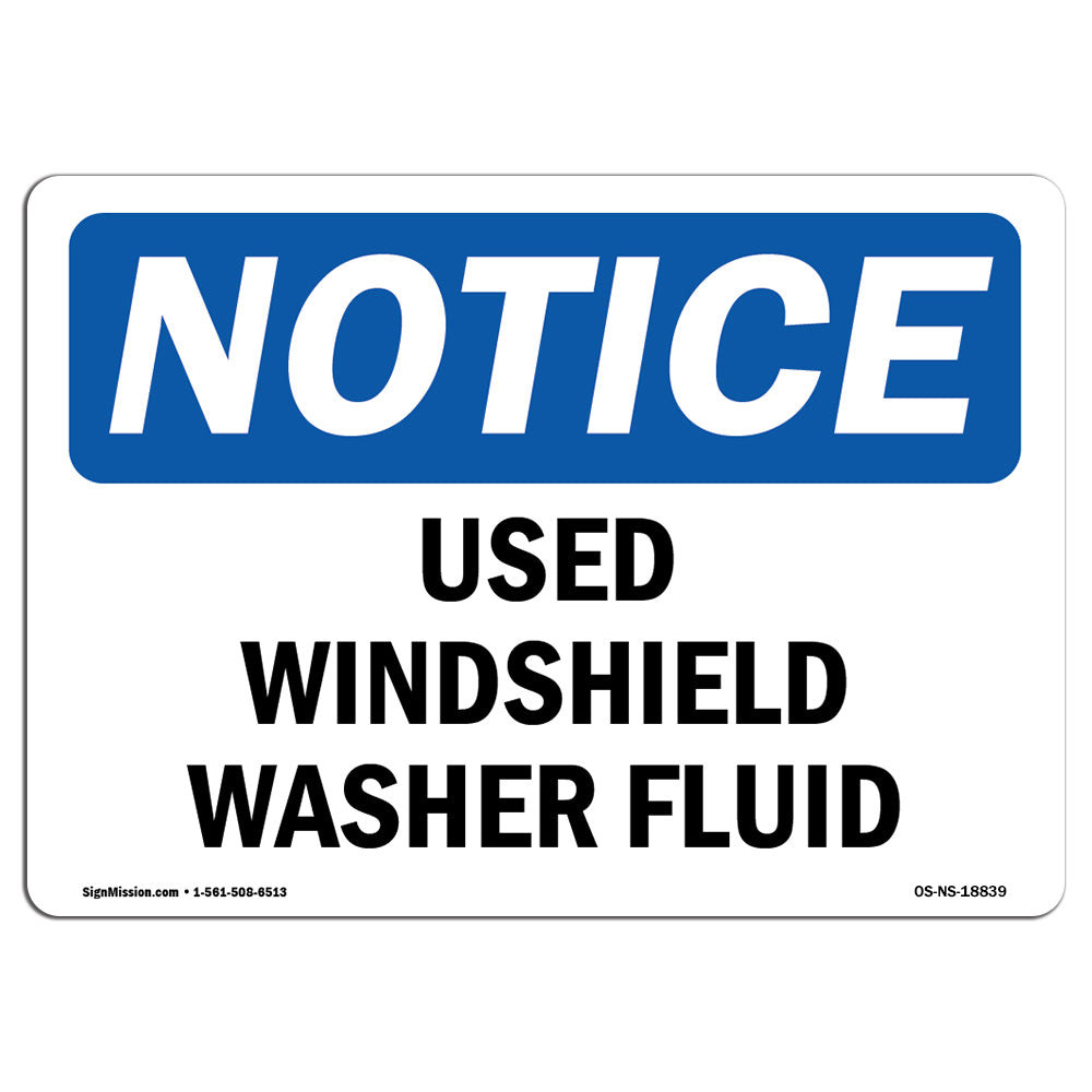 SignMission Used Windshield Washer Fluid Sign | Wayfair