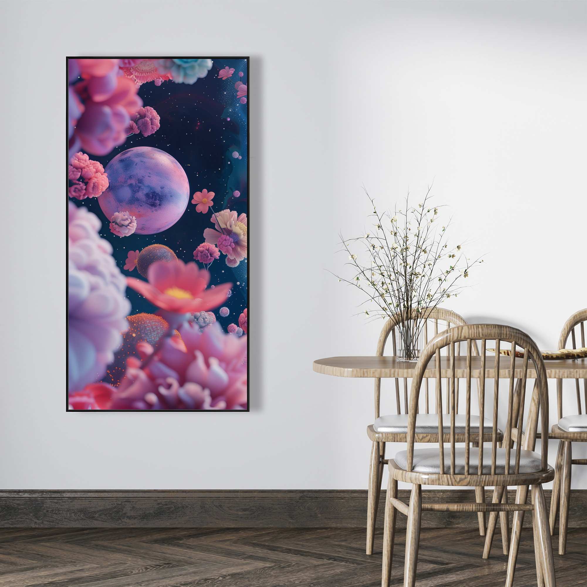 Lark Manor™ Pink void - 24"x48" Framed canvas | Wayfair