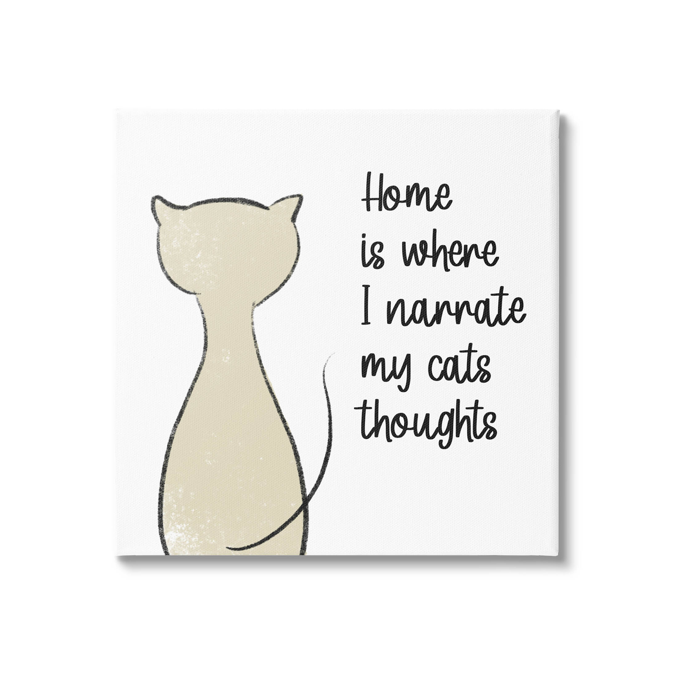 Stupell Industries Narrate My Cats Thoughts Phrase Canvas Wall Art By ...