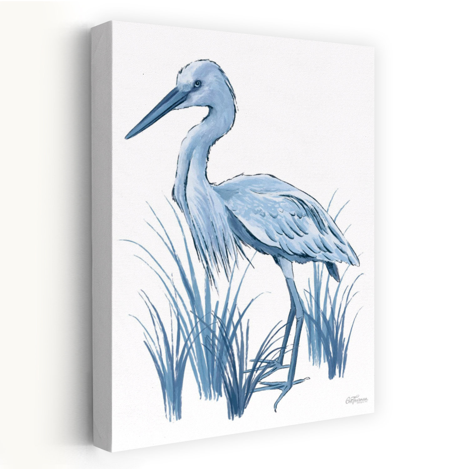 Dovecove Lone Egret Abstract Contemporary Bird Nature Wildlife Art ...