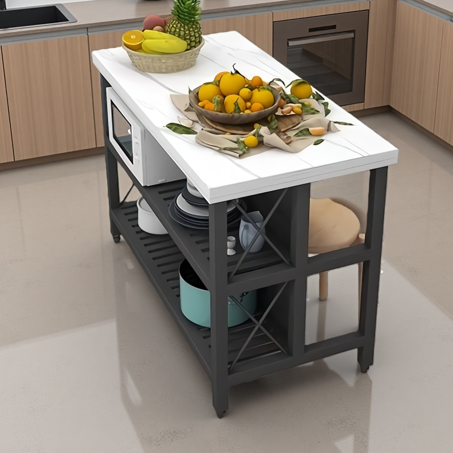 Latitude Run® Simple Black White Marble Kitchen Islands - Wayfair Canada