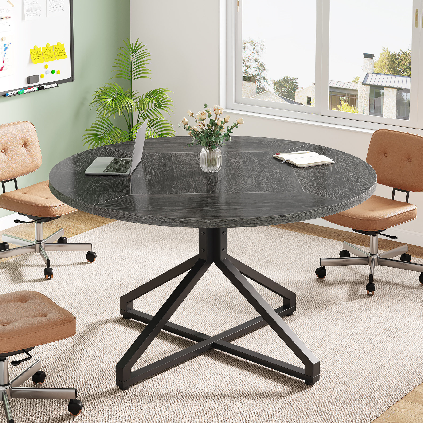 Ebern Designs Small Round Conference Table | Wayfair