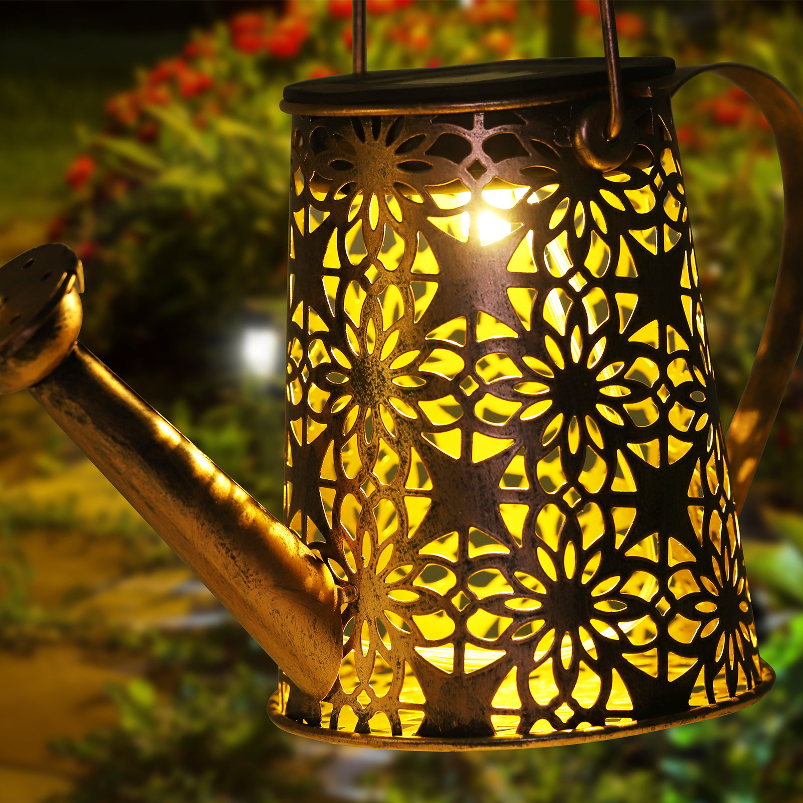 BTY Metal Solar Powered Integrated LED Metal Pathway Light Pack ...