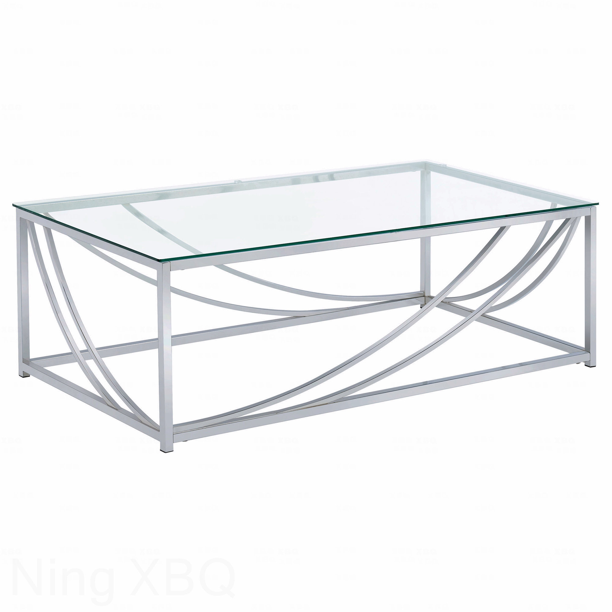 George Oliver Glass Coffee Table With Chrome Metal Legs | Wayfair