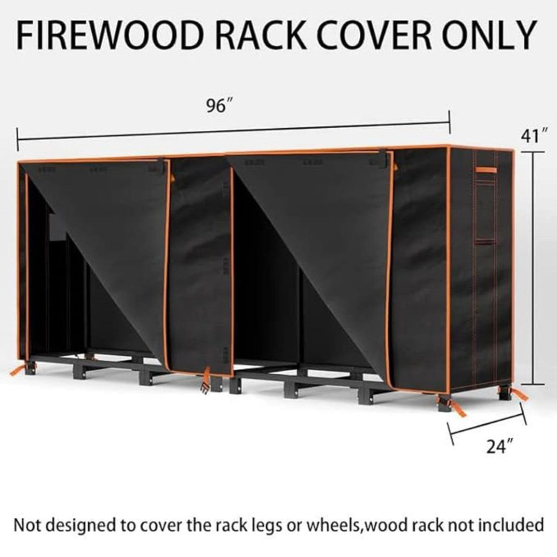 Freeport Park® Kaneshiro 8ft Heavy-duty Waterproof Firewood Rack Cover ...