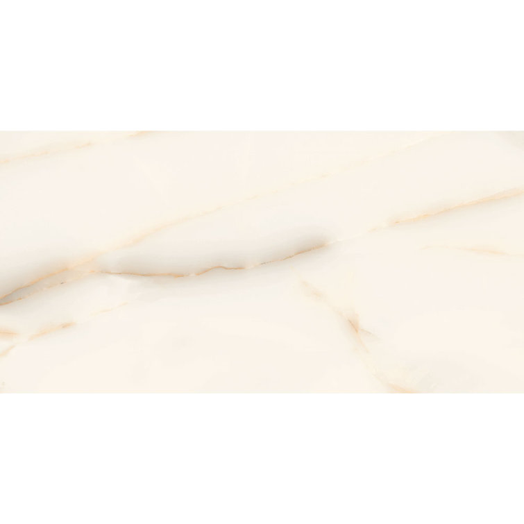 MALAKAN INC. Onix Crema 24" x 48" Marble Look Wall & Floor Natural ...