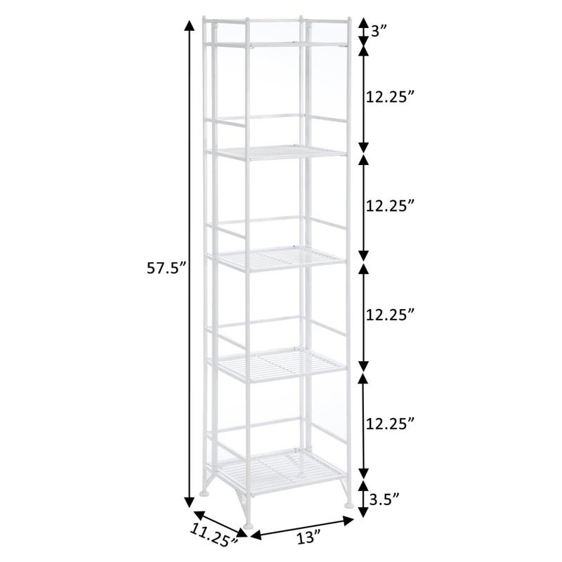 Latitude Run® 5-Tier Folding Metal Shelving, Modern Shelves For Storage ...