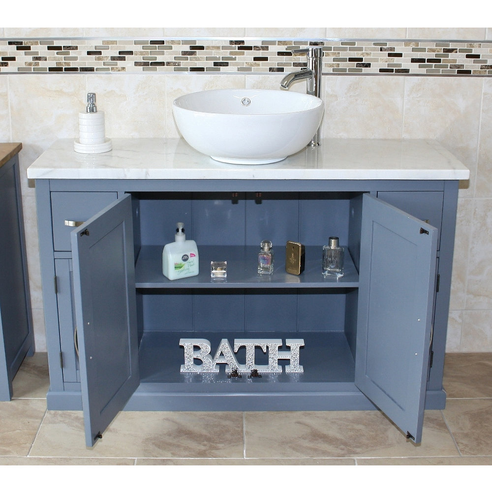 August Grove Solid Beech Biskra 1230mm Free-standing Single Vanity ...
