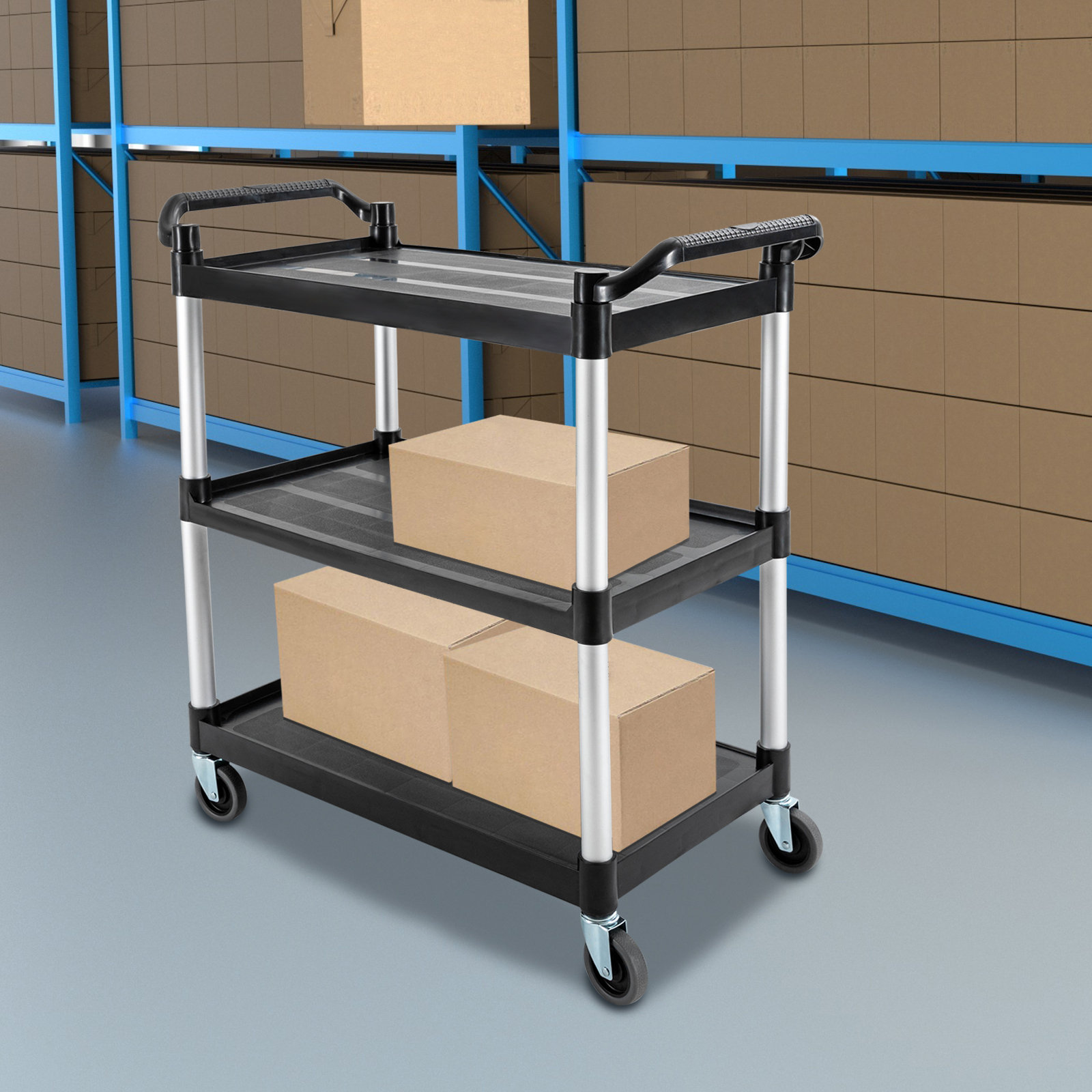 JOYDING 40" 3 - Layer Heavy Duty Utility Cart Restaurant Cart with ...