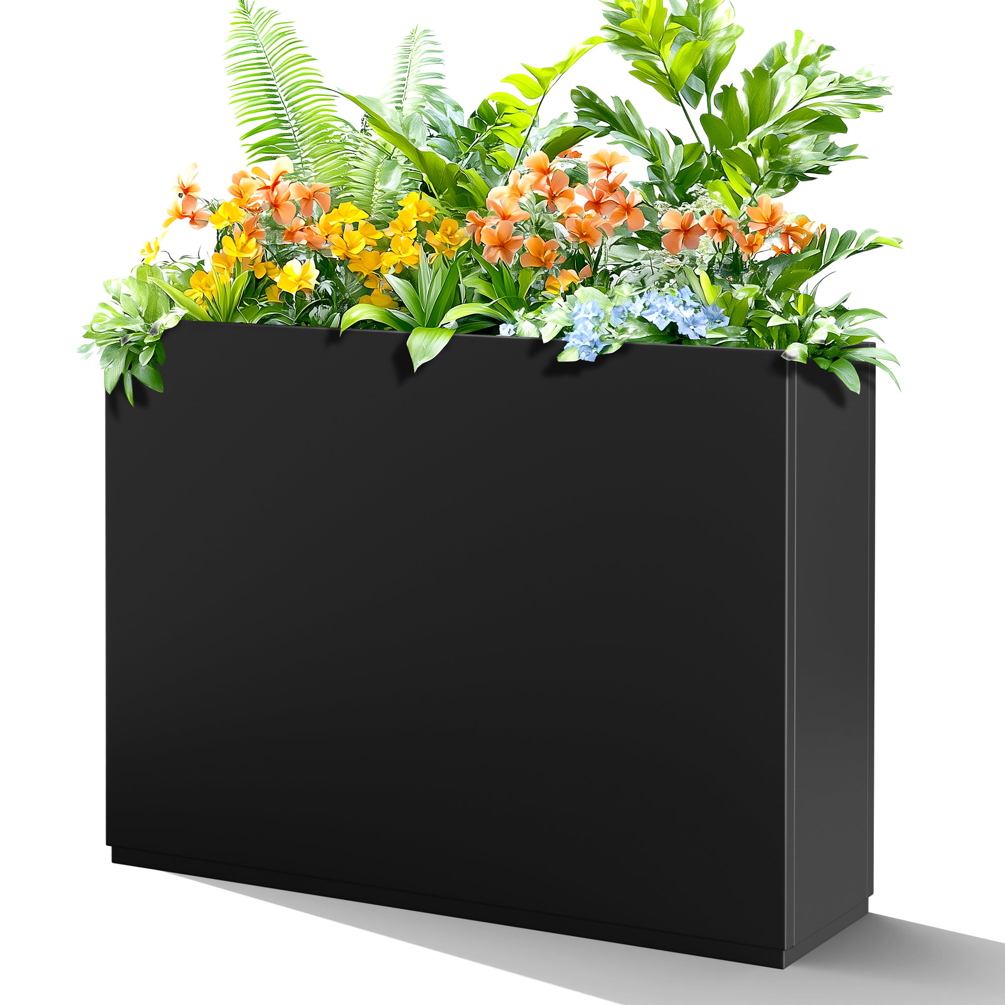 Latitude Run® Rectangular Planter - Metal Rectangular Planter Box with ...