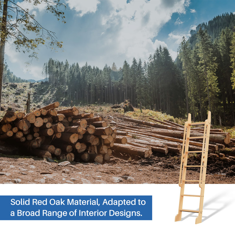 WFX Utility™ 7 - Step Wood Rolling Ladder | Wayfair