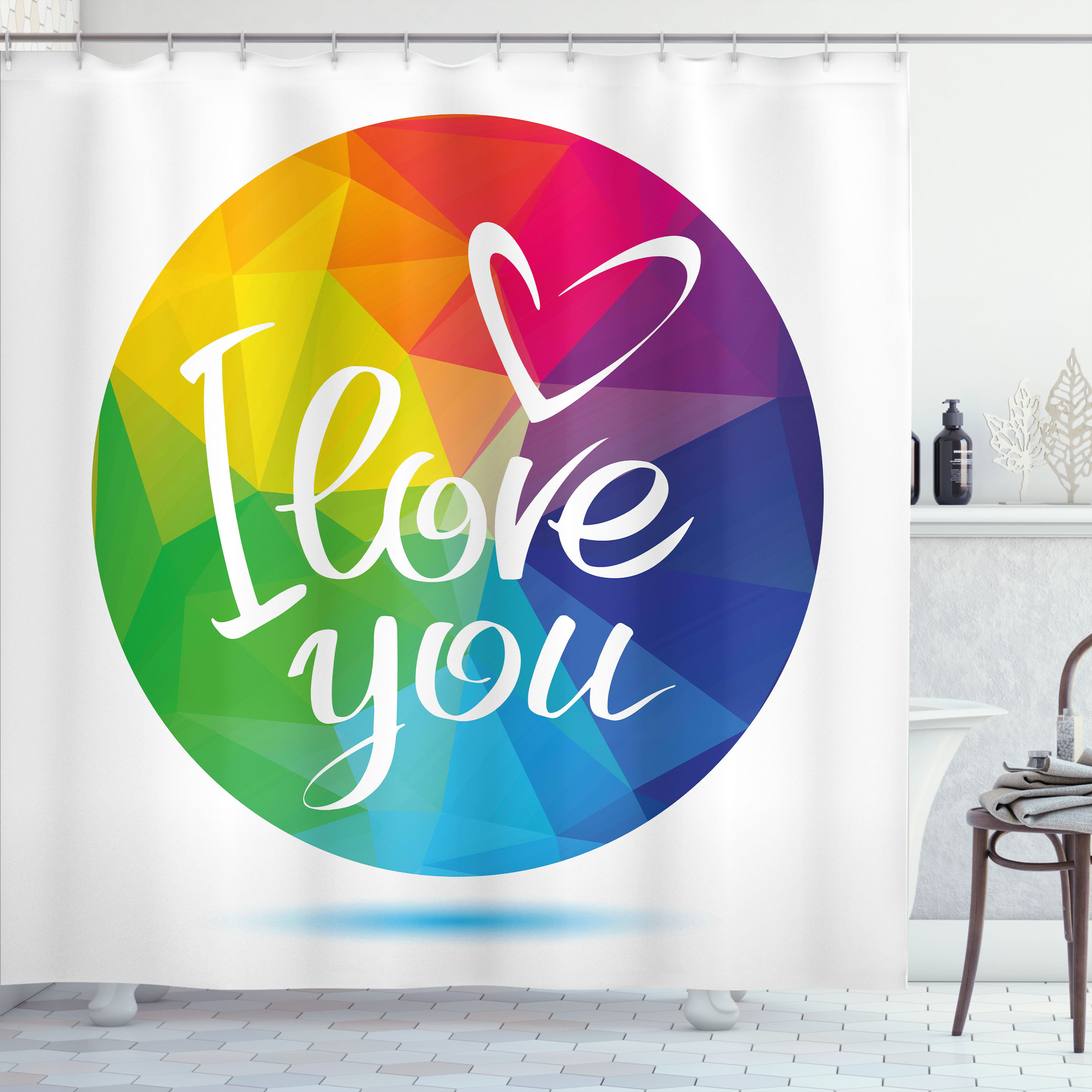 East Urban Home Toutain Pride Shower Curtain Round Frame Romance 33699 ...