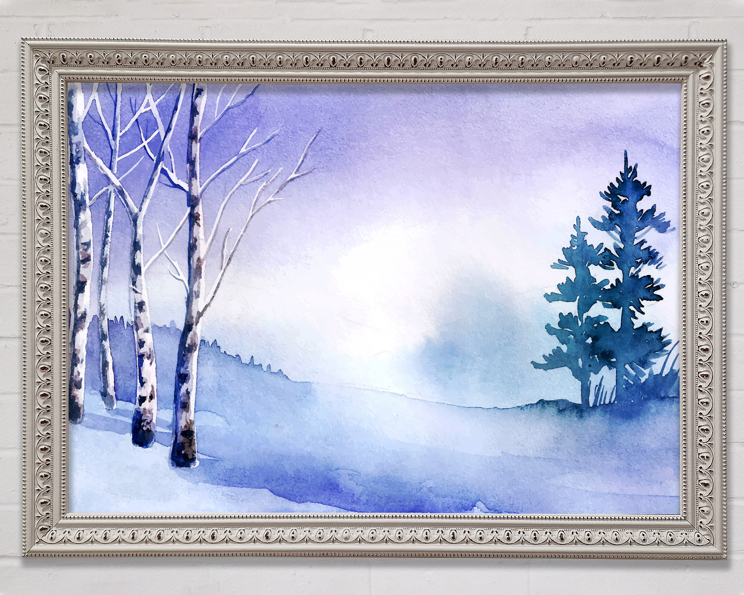 Bright Star Purple Silver Birch Winter Framed Print | Wayfair.co.uk