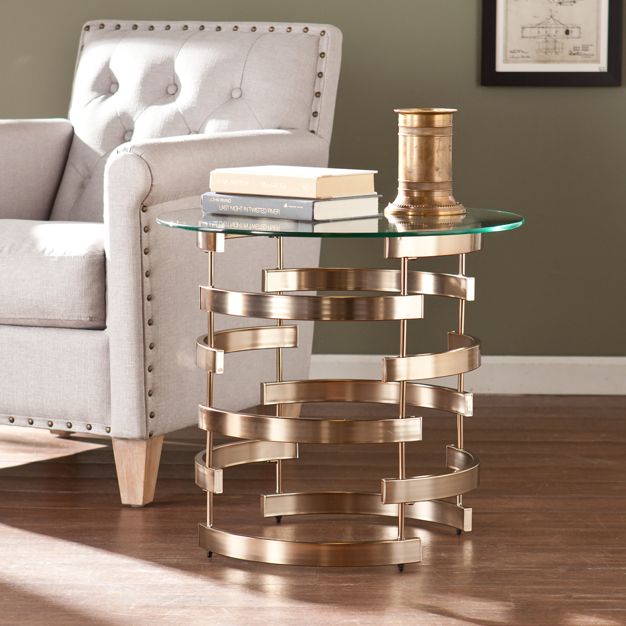 Orren Ellis Trimm Glass Pedestal End Table & Reviews - Wayfair Canada