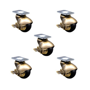 Service Caster 2 Inch Antique Brass Hooded Top Plate Ball Casters with ...