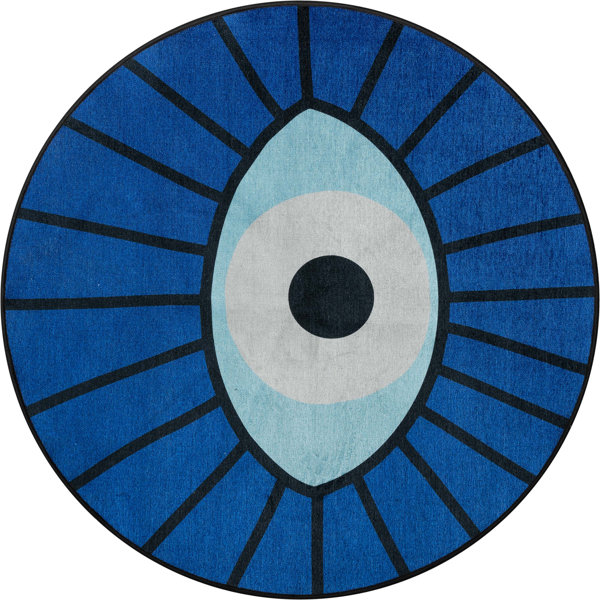 Well Woven Apollo Evil Eye Novelty Blue Area Rug | Wayfair