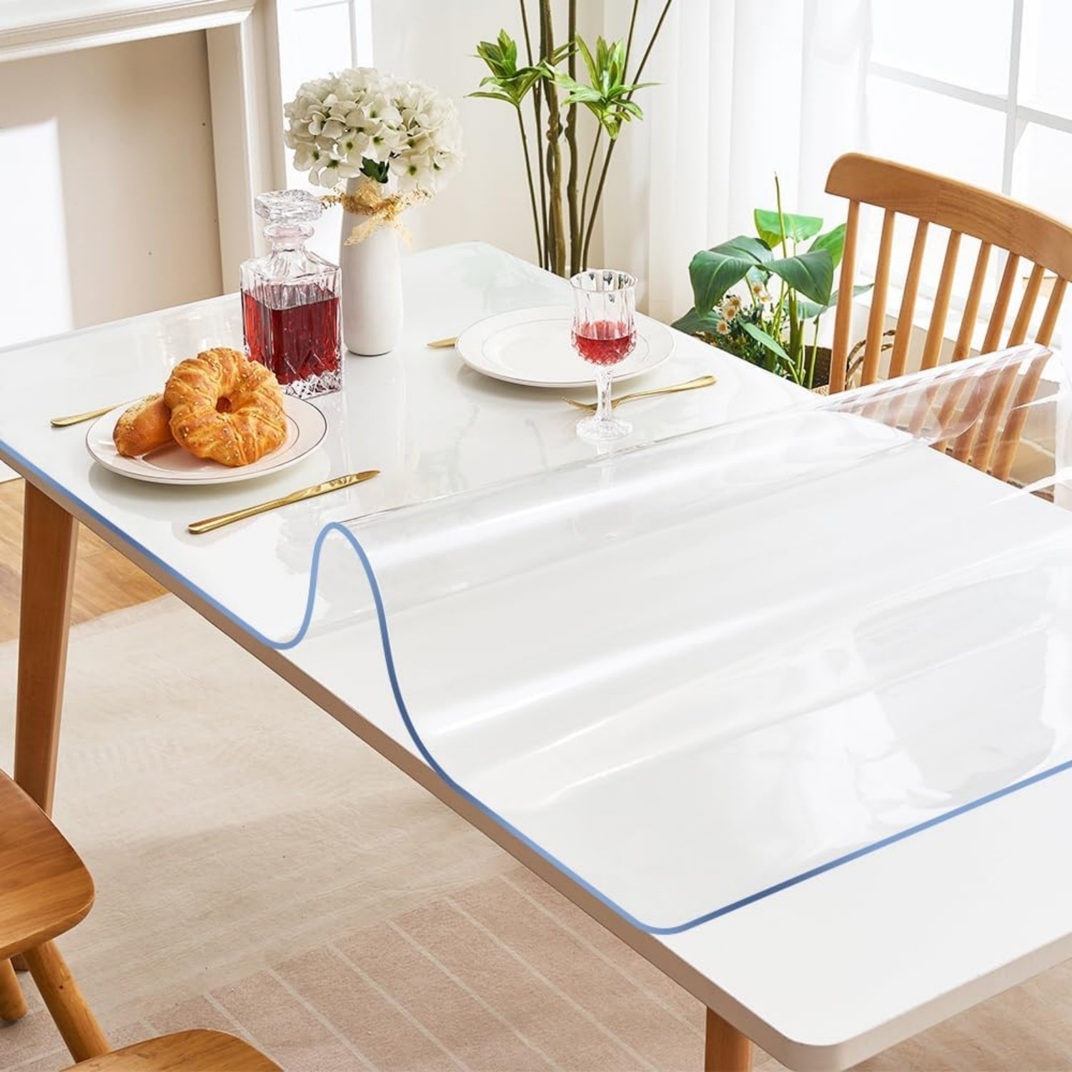 Hokku Designs Large Plastic Clear Table Protector Thick 44X102 Inches ...