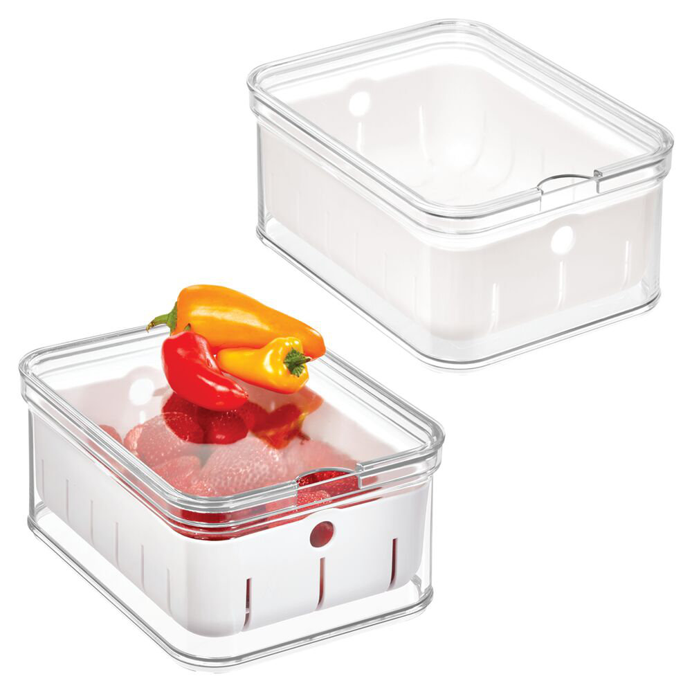 iDesign Small Fridge Berry Bin with Removable Colander and Lid - Ideal ...