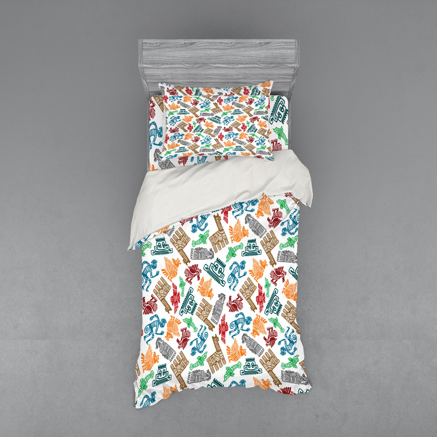 Ambesonne Mayan and Aztec Primitive with Shaman and Lamas Boho Duvet ...