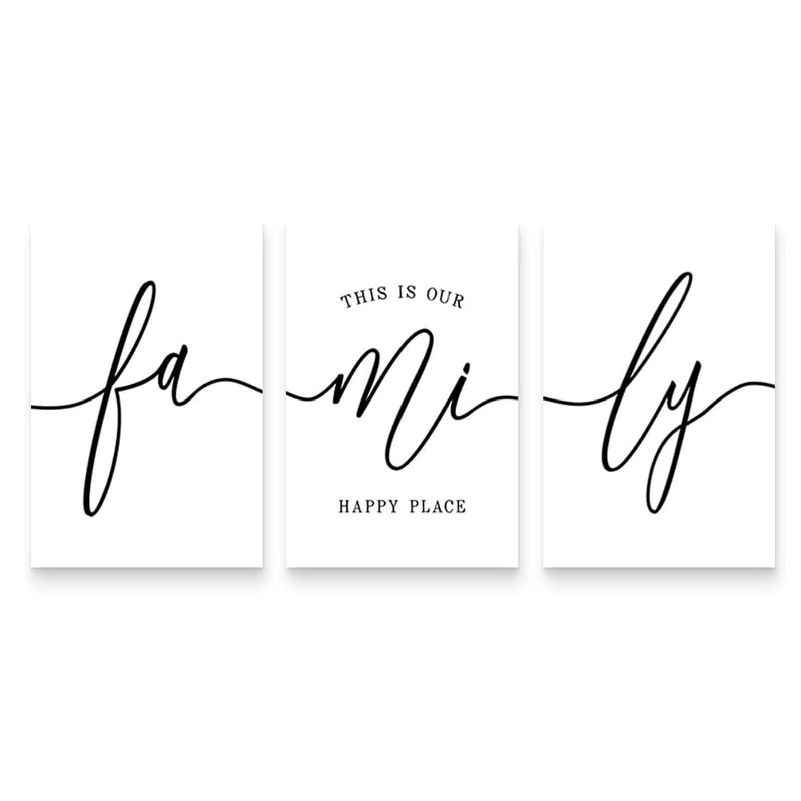Red Barrel Studio Family Wall Decor Home,Love Art Set Of 3 Dining Room ...