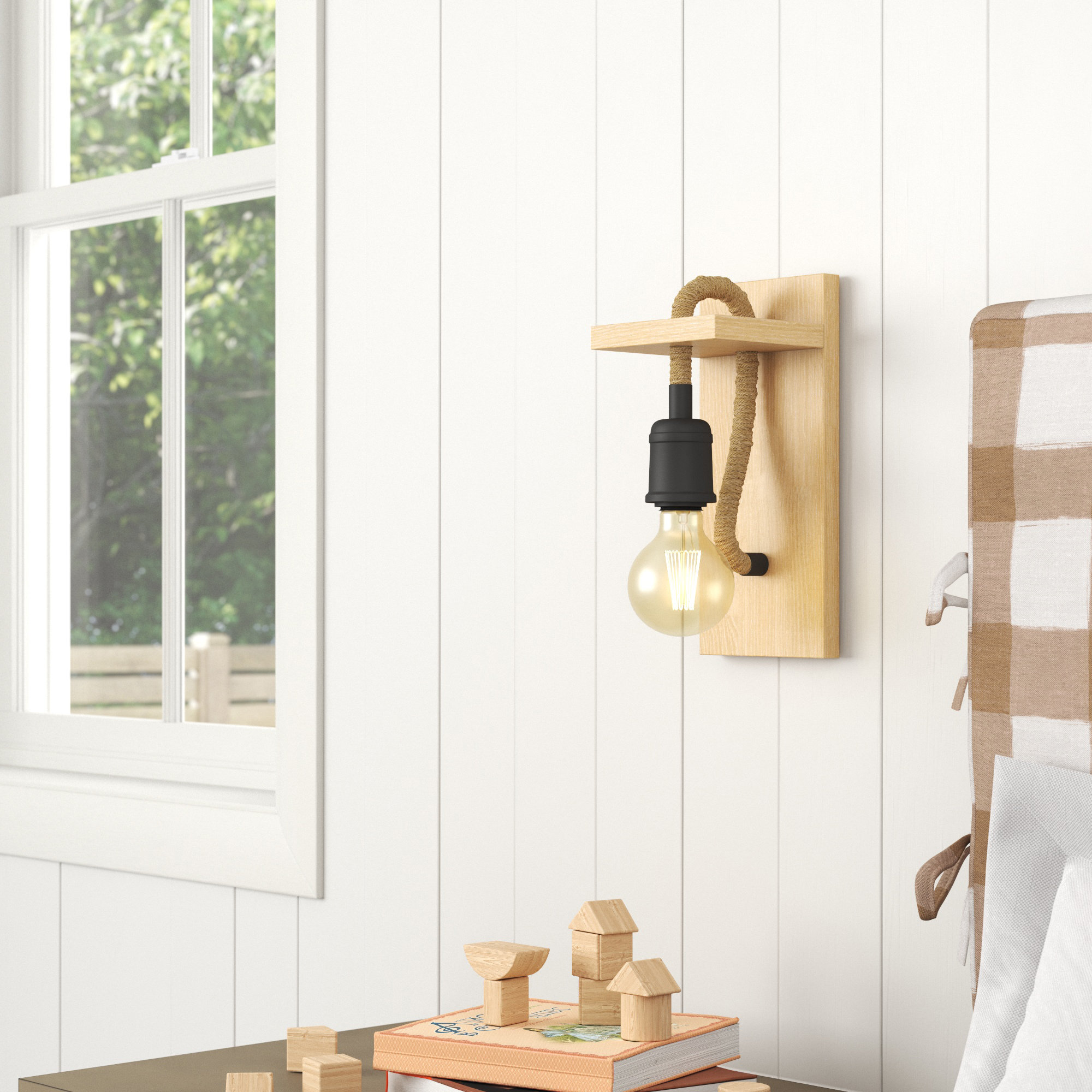 Sand & Stable™ Baby & Kids Berkely 1 -Light Dimmable Brown/Black Armed ...