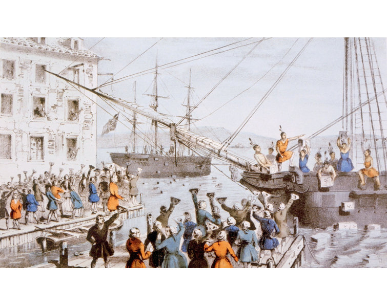 Breakwater Bay Posterazzi " The Boston Tea Party " Painting Print | Wayfair