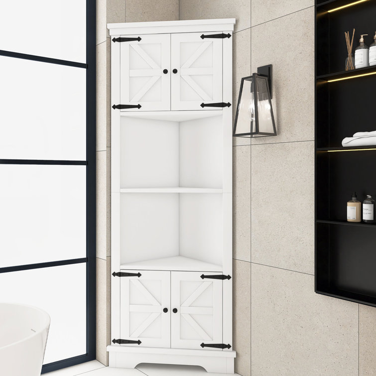 Staykiwi Medium Density Fiberboard (MDF) Corner Linen Cabinet | Wayfair