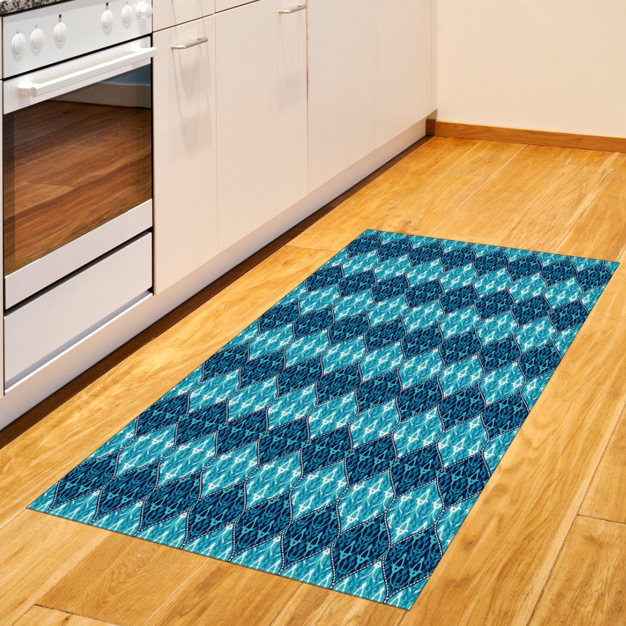 East Urban Home Navy High Density Long Fiber Poly Threads Decorative ...