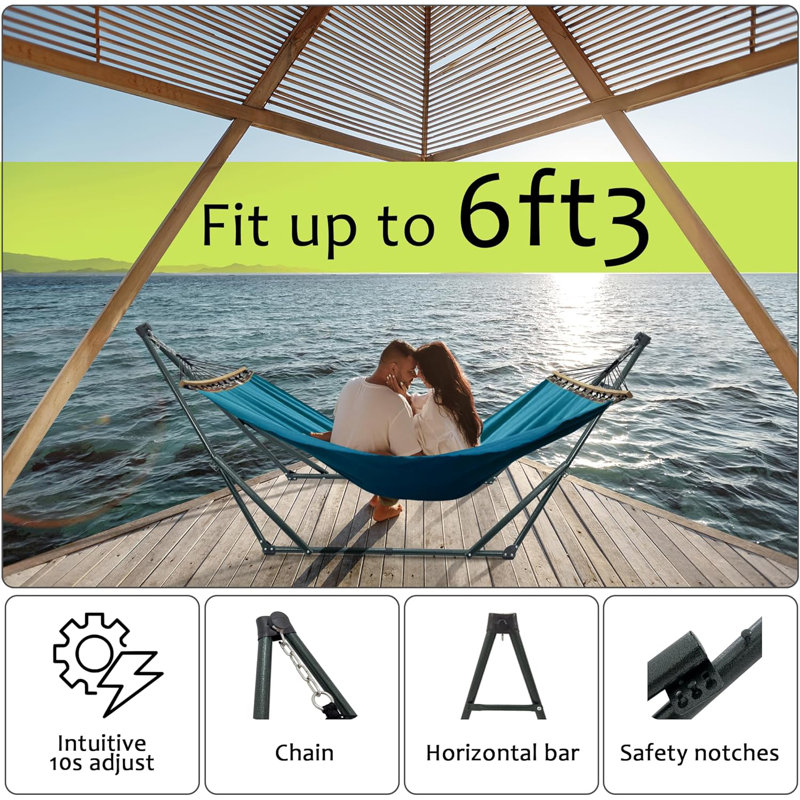 Arlmont & Co. Tymesha Hammock Universal Stand - Steel - Frame - Canvas ...