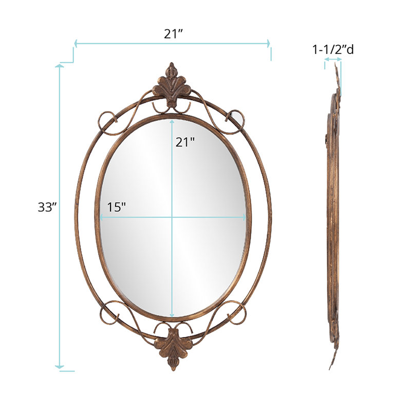 Laurel Foundry Modern Farmhouse® Matt Oval Metal Wall Mirror & Reviews ...