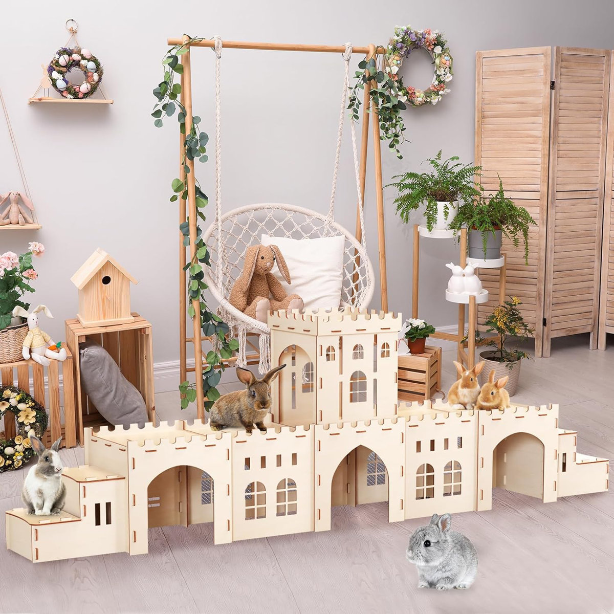 Tucker Murphy Pet™ Edeltraut 6 Houses Rabbit House Castle Style Hideout ...