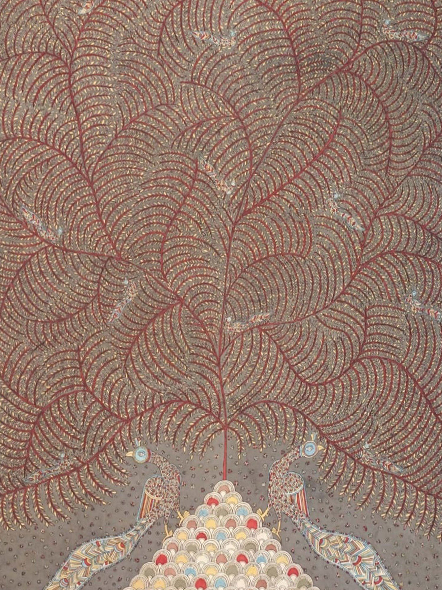 Exotic India Tree Of Life And Beautiful Peacock | Natural Colors On ...