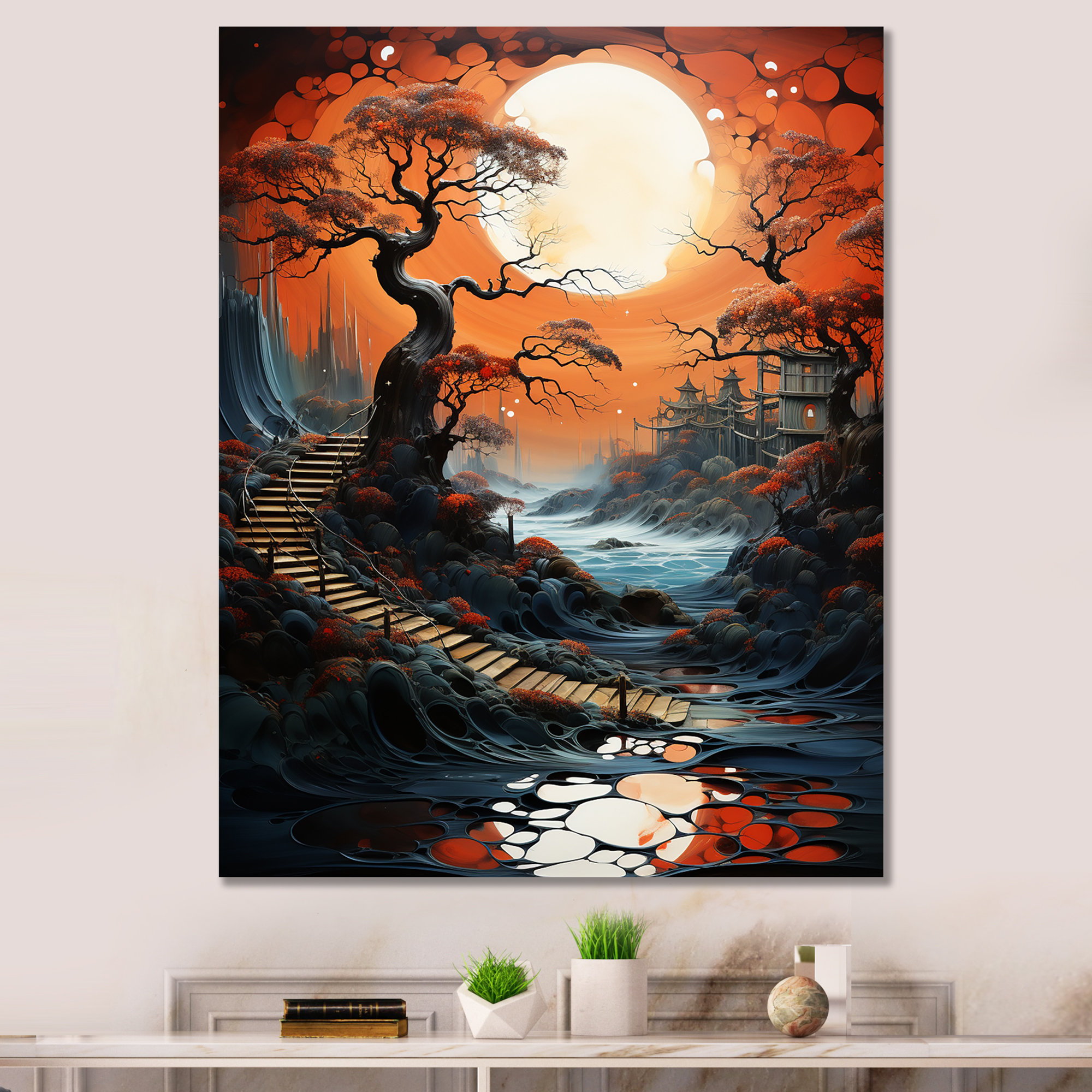 Design Art Surreal Infinite Stairs In Japan On Canvas Print | Wayfair