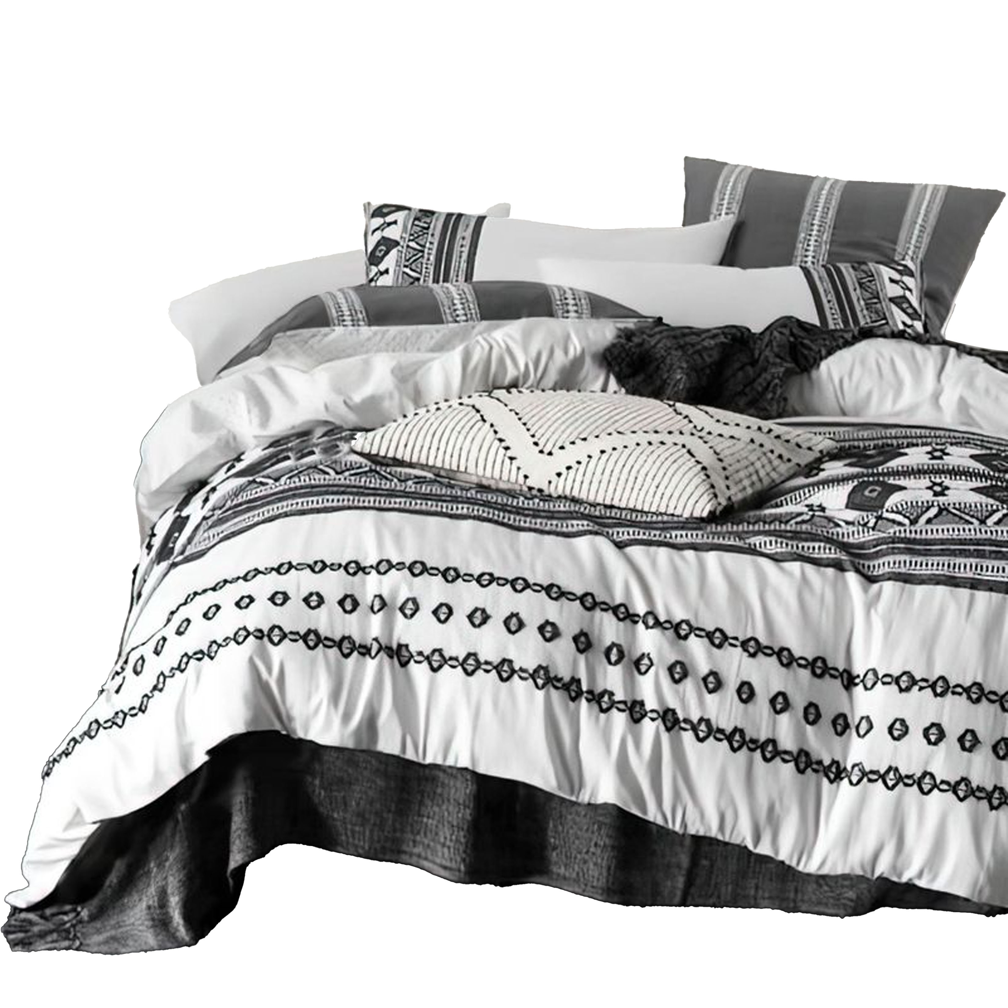 Benjara Jim 5Pc Comforter Set, Shams, Jacquard Stripe - Wayfair Canada