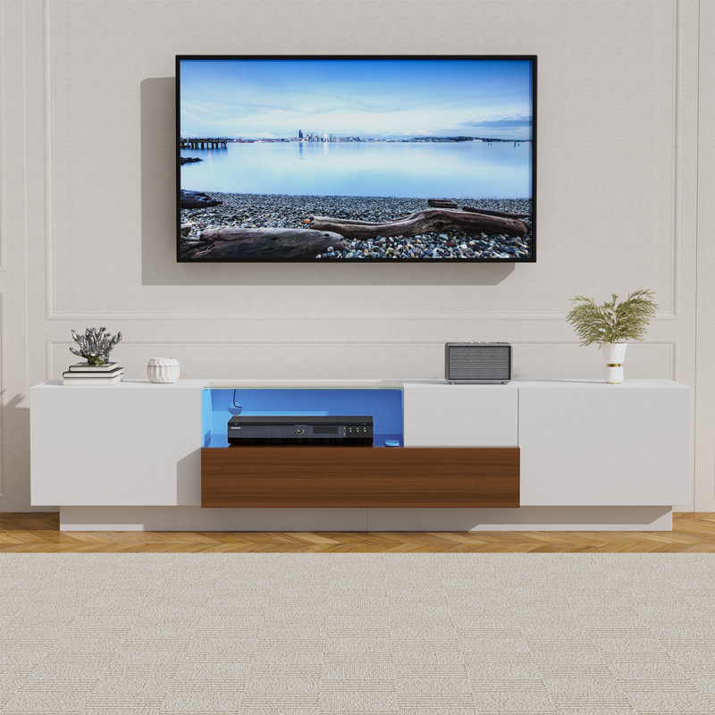 Wrought Studio Jamah Modern LED TV Stands with Storage Entertainment ...