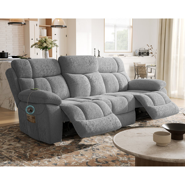Wildon Home® Eual Power Reclining Sofa with USB Charging Port & One ...