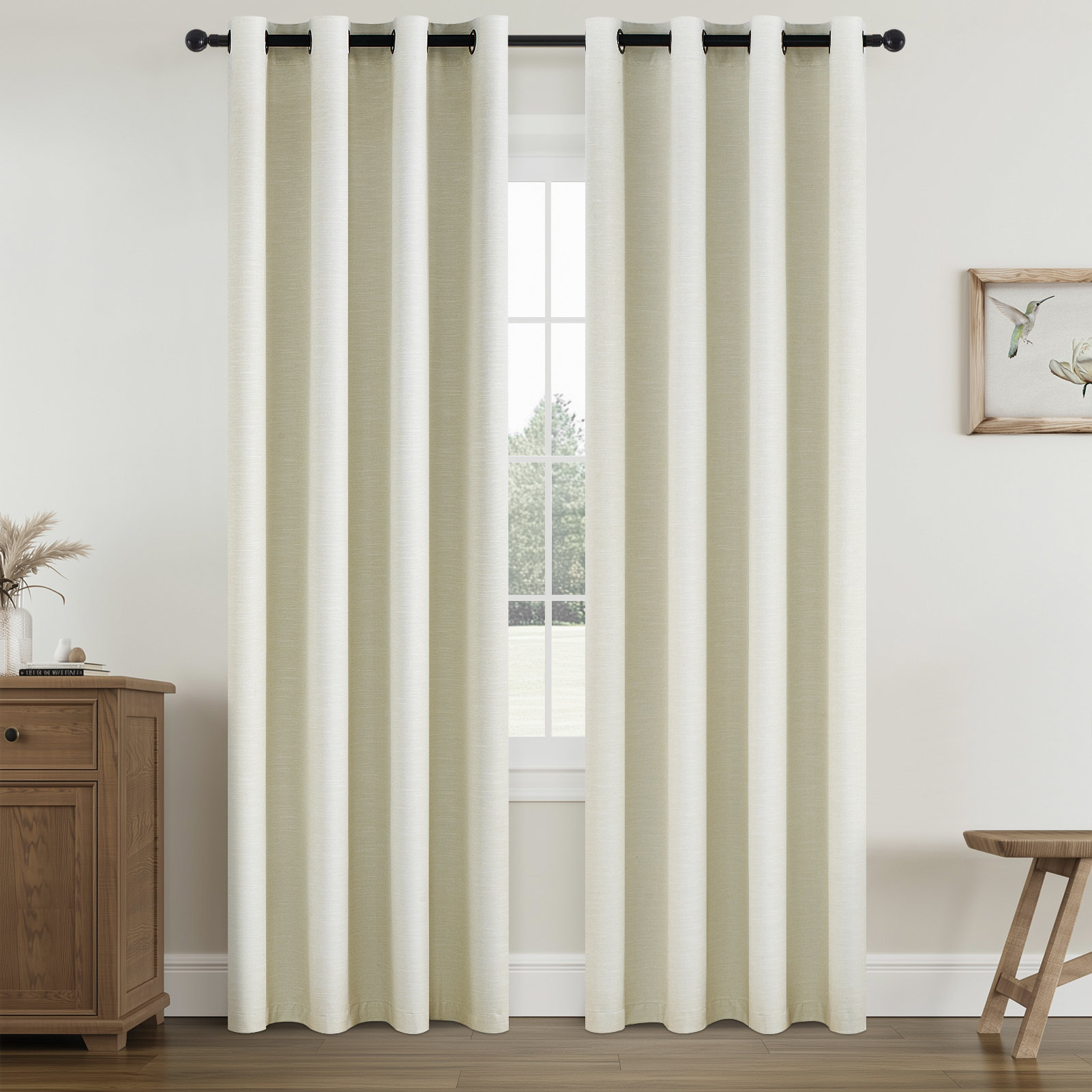 Latitude Run® Dennan Curtains , Grommet Top Thick 100% Blackout Drapes ...