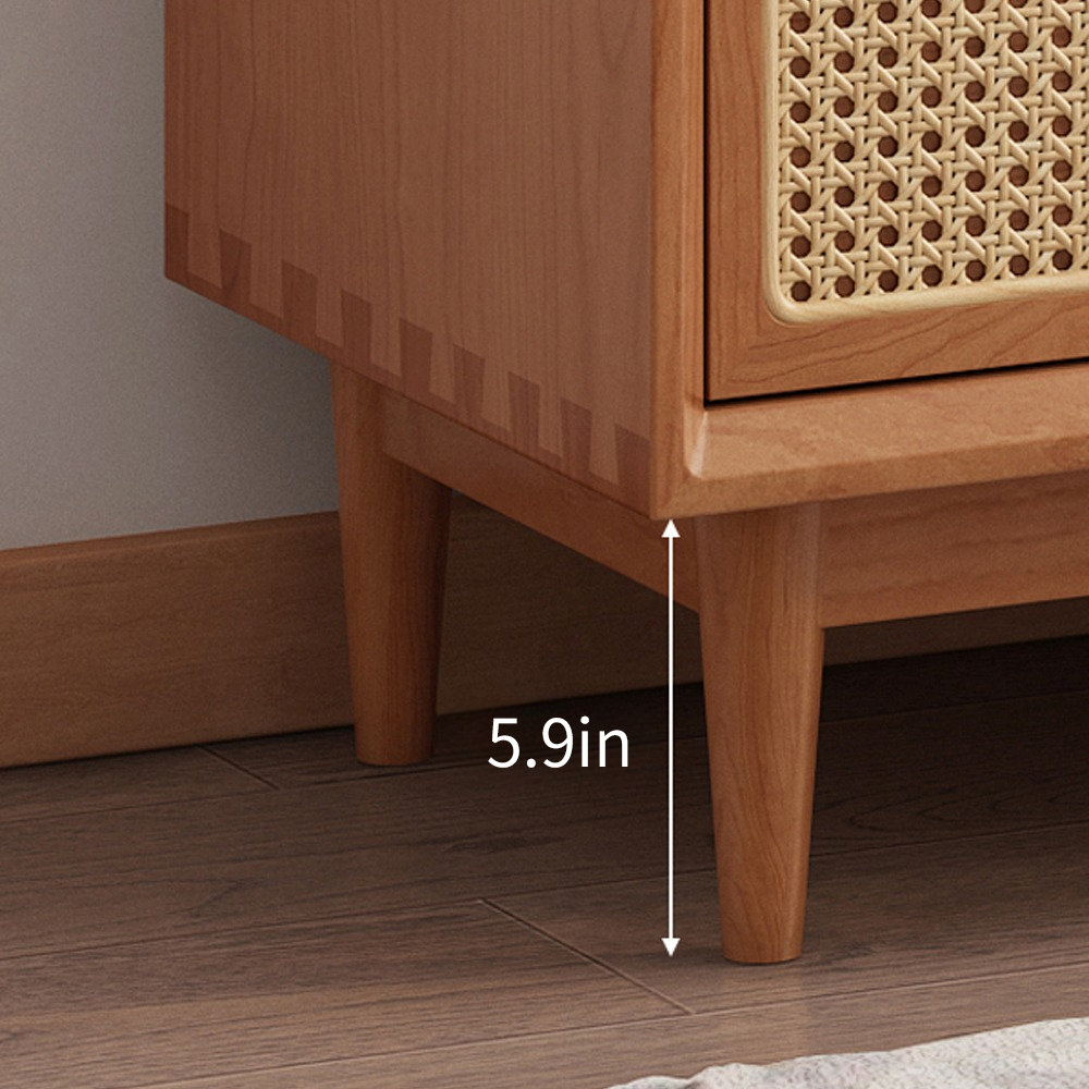 LIZIYE Modern Minimalist Solid Wood Rattan Sideboard | Wayfair