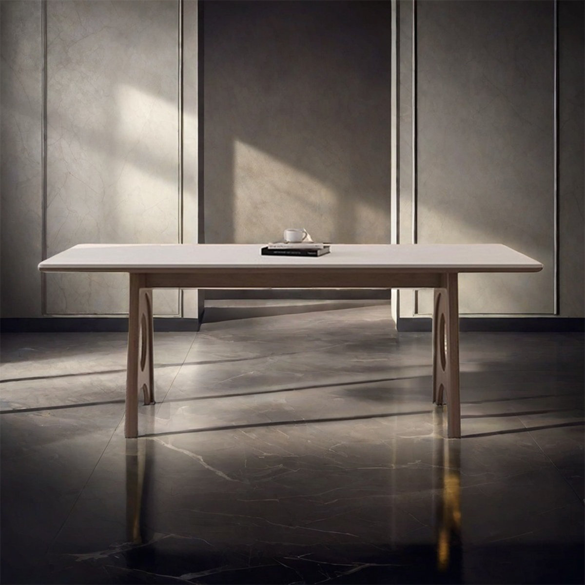 Hokku Designs Azurae Luxurious Italian-style rock plate dining table ...