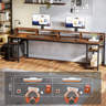 Inbox Zero 78.74" W Double Computer Desk With Monitor Stand, Two Person ...