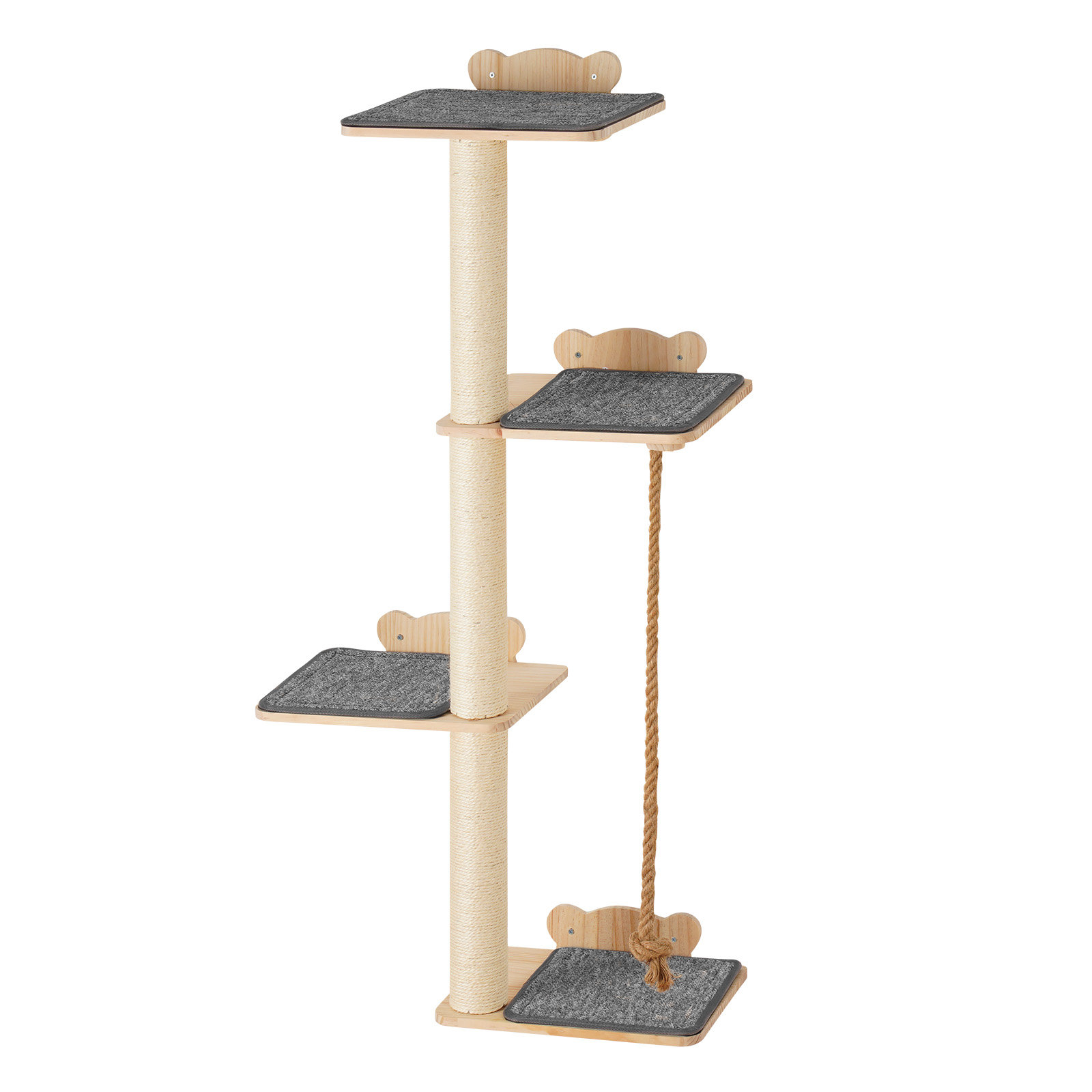 VEVOR Harnoor Wall Mounted Cat Shelves Tree with Platform Tree-Shaped ...